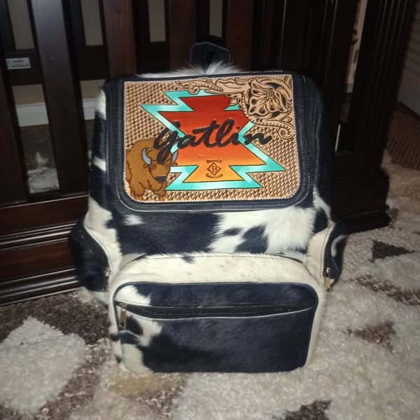 Custom Tooled Leather Hair on Hide Bag - Etsy