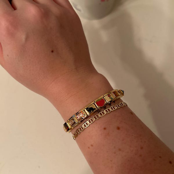 Gold Italian Bracelet, Custom Gold Italy Charms, Personalized Italian ...