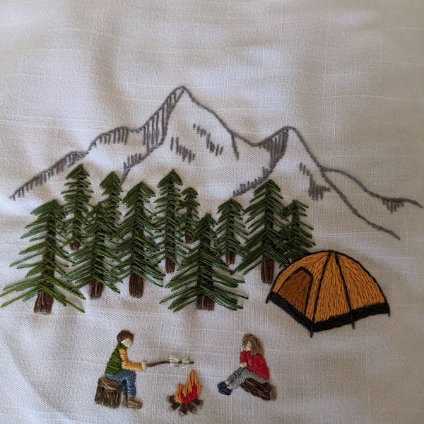 Camping Hand Embroidery Pattern - Camping Trip - PDF - Instant Download ...