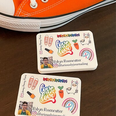 Custom Contact Cards on Premium Matte Sticker Paper - Etsy