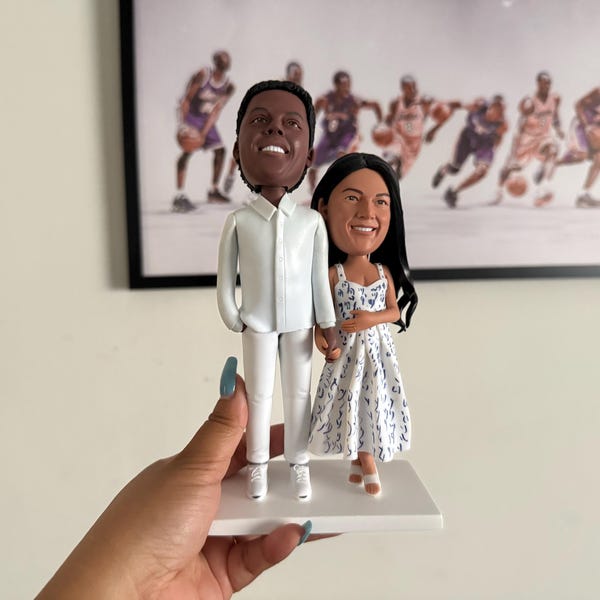Custom Anniversary Couple Bobblehead, Personalized Lover Statue ...