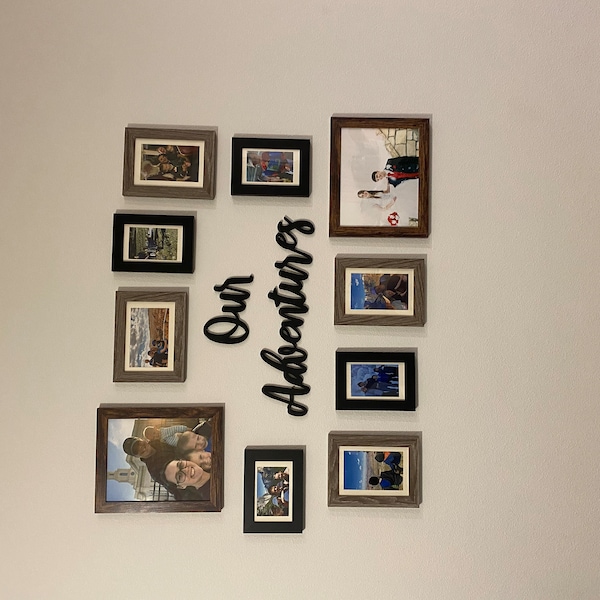 Our Adventures Sign, Adventure Decor, Gallery Wall Signs, Wood Word ...