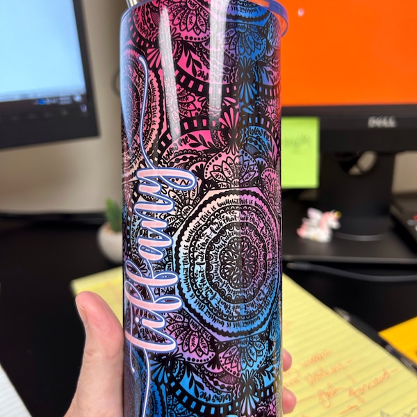 Personalized Hidden Curse Word Mandala Tumbler, Curse Word Mandala ...