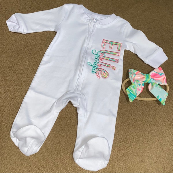 Baby Boy Lilly Footie Sleeper Tropical Preppy Summer Zoo Animals Baby ...