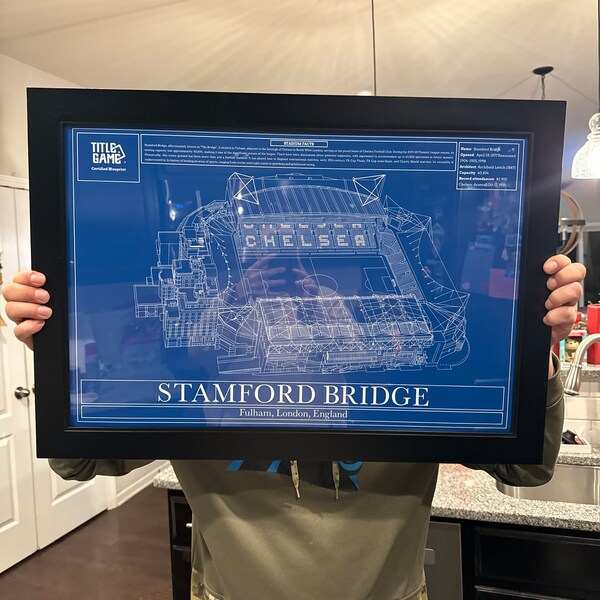 Chelsea FC Stamford Bridge Soccer Stadium Blueprint - Etsy