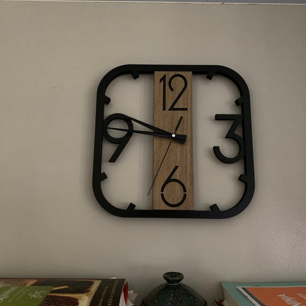Modern Wall Clock ,13'' Size ,black-red-yellow ,silent Nonticking ...