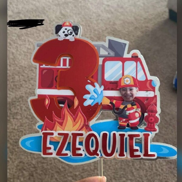 Firefighter Cake Topper Personalized,fire Fighter Cake Topper,fire ...