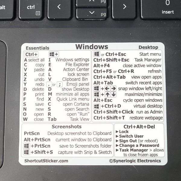 Excel for Mac Cheat Sheet Reference Guide Shortcut Sticker Black Vinyl ...