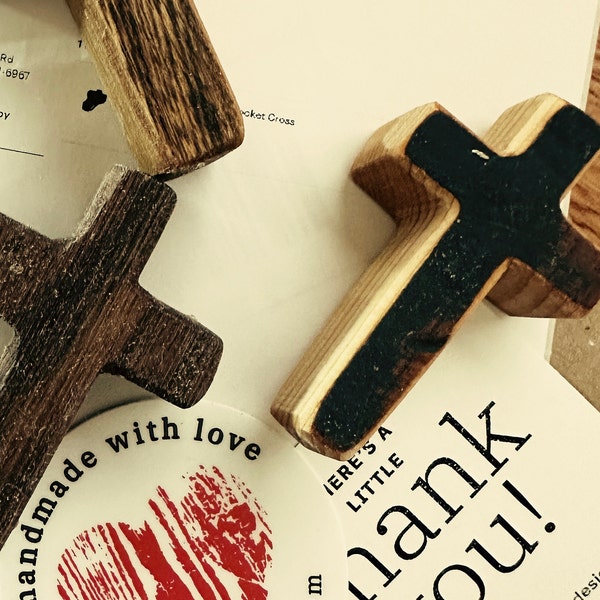 Handmade Wooden Pocket Cross - Etsy