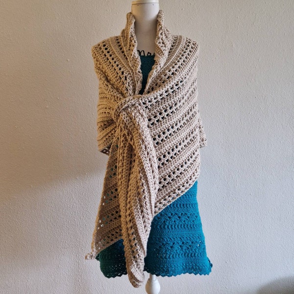 Prayer Shawl Crochet Gathered Easy PATTERN, Easy Prayer Shawl Wrap ...
