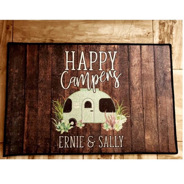 Personalized Camping Mat, Custom Camp Site Door Mat, Monogram Camping ...