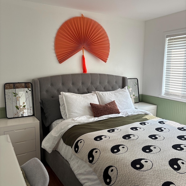 Wall Fan Decor, Bamboo Decorative Fans, Handcrafted Bamboo Fan, Boho ...