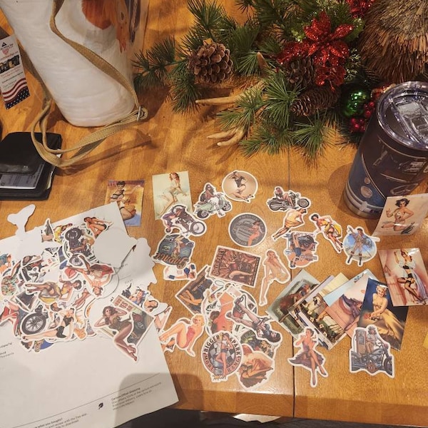 50 Retro Pin up Girls Sticker Pack Women Vinyl Decals Old Fashion - Etsy