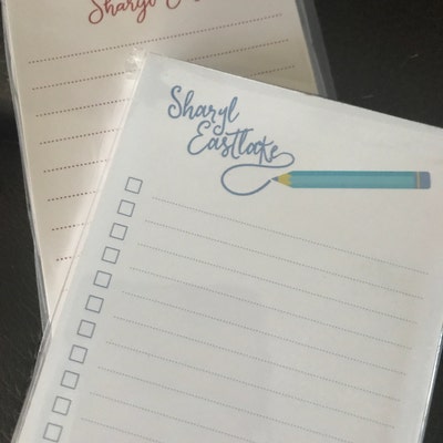 Custom Blue Pencil Note Pad Personalized Stationery Note Pad Kitchen ...