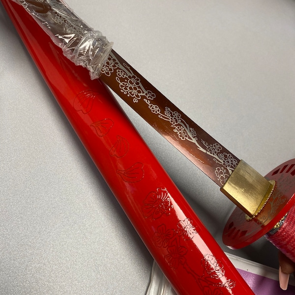 Handmade Chokuto Ninjato Straight Sword Folded Damascus Steel Blade ...