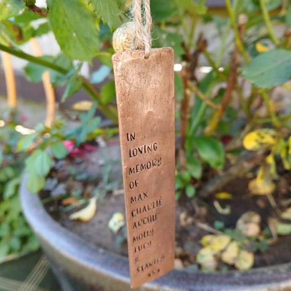 In Loving Memory Of...personalised Hand Stamped Tree Hanging Charm ...