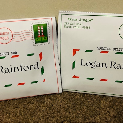 Christmas Elf Mail and Envelope Template, EARLY ARRIVAL, Editable ...