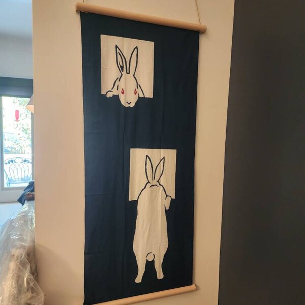 Japanese Hinoki Wood Tenugui Art Display Hanger for Wall Scrolls and ...