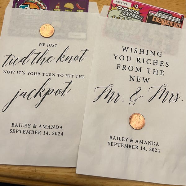 Personalized Wedding Favor Bags: Scratch Ticket Lotto Bags - Etsy