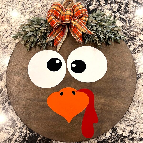 Thanksgiving Front Door Decor | Gobble | Turkey Front Door Wreath ...