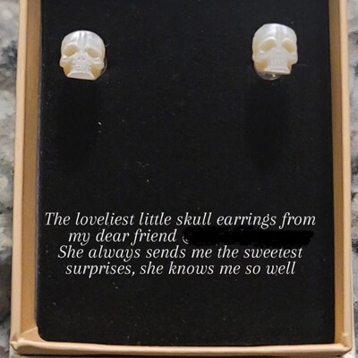 Natural Pearl Skull Necklace Hand-carved Pearl Skulldainty Pearl Skull ...