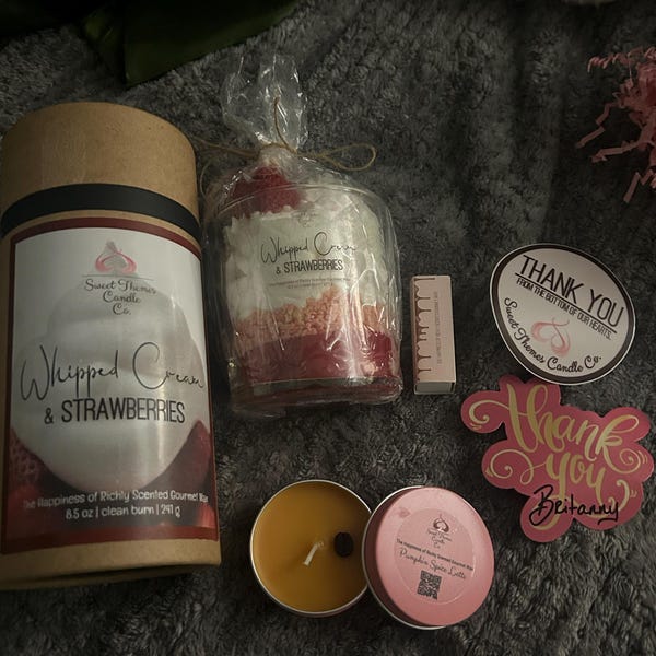 Strawberries & Cream Scented Soy Candle: Parfait Style, 8.5 Oz - Etsy