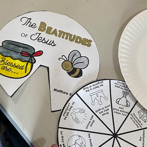 Beatitudes Coloring Wheel, Printable Bible Verse Activity, Watercolor ...