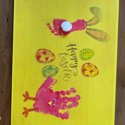 Bunny Chick / Footprint Handprint Hand Foot Art Craft / Hoppy Happy ...