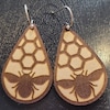 Bee Earrings Svg Dxf Png Honeycomb Earring Cut File Leather Earring ...