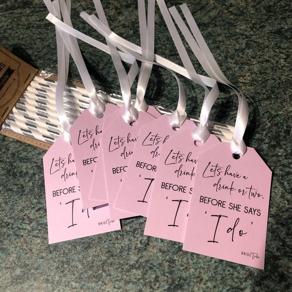 BRIDE TRIBE Bottle Tags Pack of 10 - Pink Hen Night Accessories - Hen ...