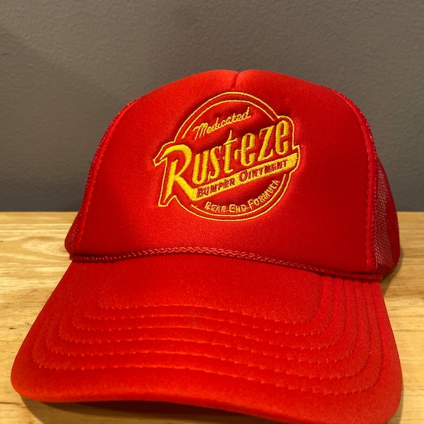 RUSTEZE Custom Trucker Adjustable Cap Disney Cars Hat| Red Hat ...