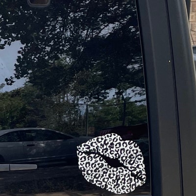 Snow Leopard Car Decal Lips Cheetah Print Car Decal Cheetah Lips Decal ...