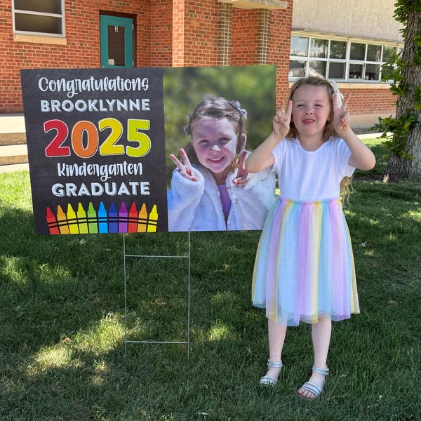 Printed Kindergarten Graduation Yard Sign, H-stake Included, Class of ...
