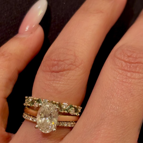 Art Deco Bezel Set Ring Hexagon Cut Moissanite Engagement Ring Yellow ...