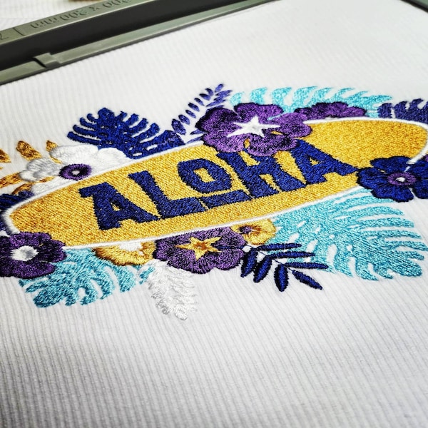 Aloha Machine Embroidery Design - Hawaiian Flowers Embroidery Files - 8 ...