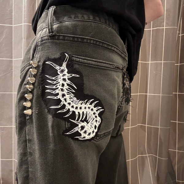 Goth Girlfriend Golden Retriever Boyfriend Heart Halves Patch ...