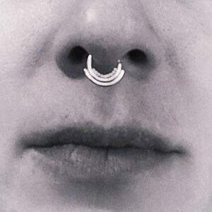 Moon Septum Ring Silver Septum Ring Crescent Moon Nose | Etsy