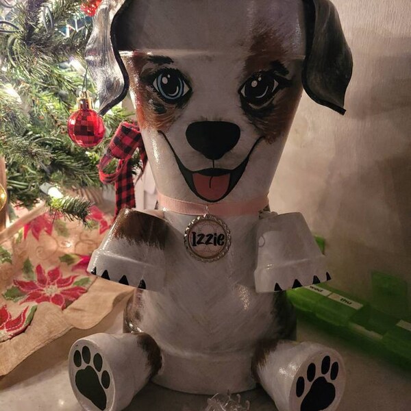 CUSTOM DOG Clay Pots, Pot Heads, Handmade Terra Cotta Clay Flower Pots ...