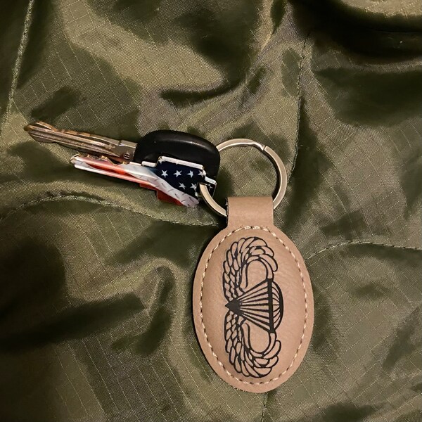 American Flag Off-road Camper Leather Keychain, 4x4, Fathers Day ...