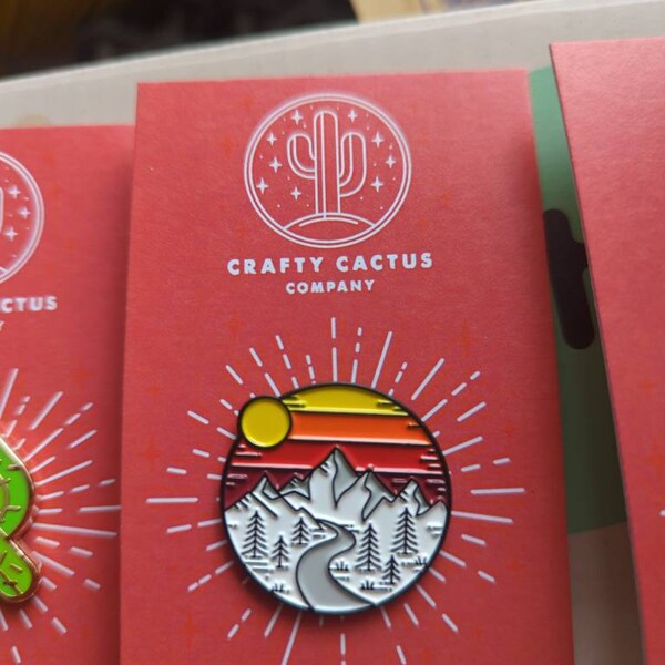 Mountain Sunset Adventure Enamel Pin - Etsy