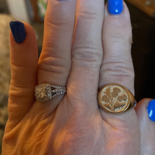 14K Gold Scales of Justice Signet Ring, Personalized Justice Scale Ring ...