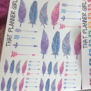 Decorative Feather Stickers Perfect for the Standard EC or Plum Paper ...