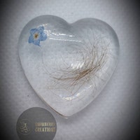 Memorial Heart Containing Hair and Forget Me Not, Pet Hair, Keepsake ...