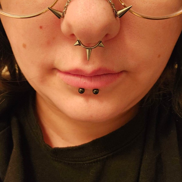 16G Implant Titanium Spike Septum Ring/nose Ring/daith Hoop/hinged ...