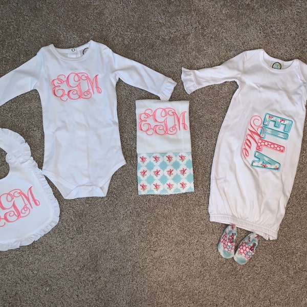 Personalized Baby Gown Baby Girl Coming Home Outfit Newborn Custom Made ...