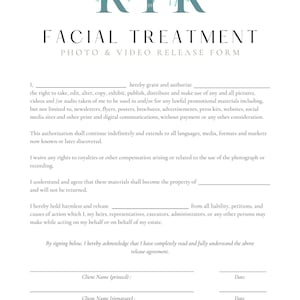 Facial Consultation Form Editable Esthetician Form Template, Facial ...