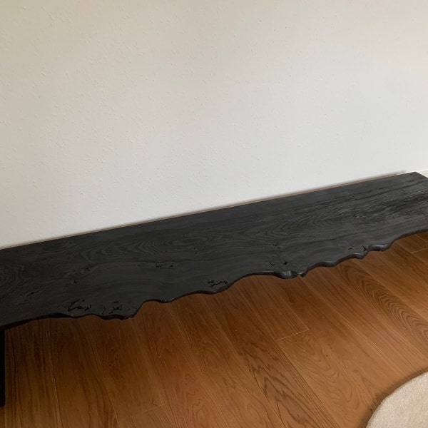 Convex Solid Oak Bench - Etsy