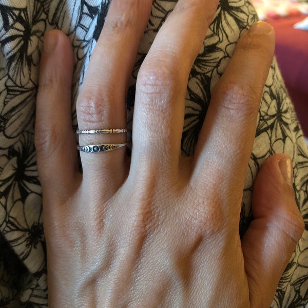 Silver Moon Phase Ring,crescent Moon Ring,moon Cycle Ring,sterling ...