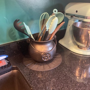 6 Wooden Tabletop Altar With Gold Celtic Pentacle Small Offering Table ...