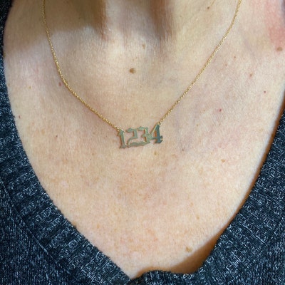 Year Necklace, Birth Year Necklace, Custom Date Necklace, Name and Date ...